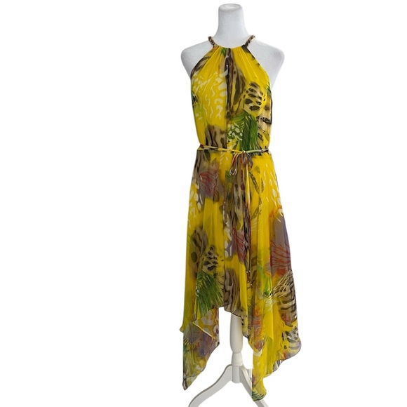 Cache | Dresses | Cache Vintage Asymmetrical Yellow Multicolor Dress ...